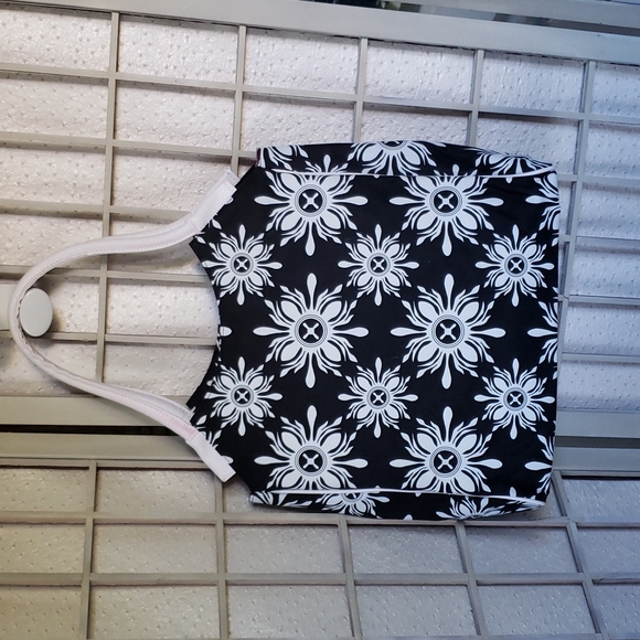 Lancome | Bags | Lancome White And Black Tote Floral Bag New | Poshmark